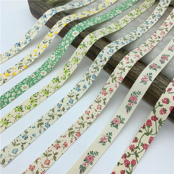 5yards/Lot 15mm Printed Flower Cotton Ribbon Handmade Design For ...
