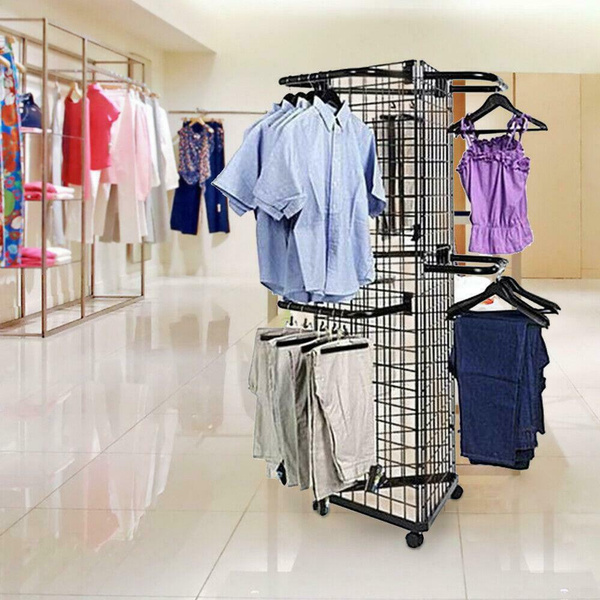 Display Grid Rack 3 Panels Rolling Steel Retail Wall Store Craft Show ...