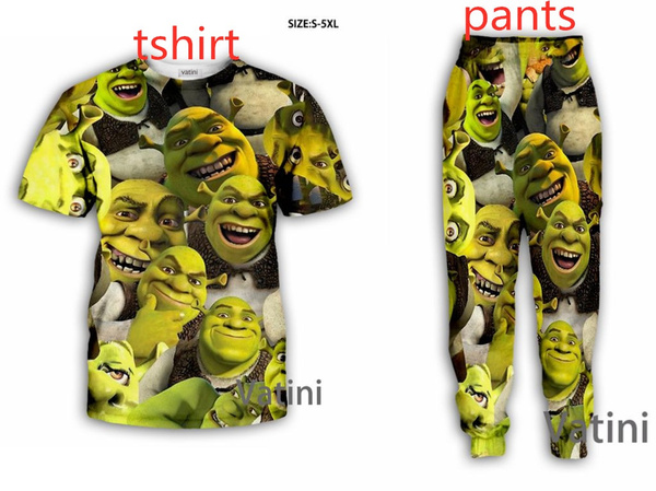 Cartoon Anime Shrek Funny 3D All Over Print Women Men Casual T-Shirt ...