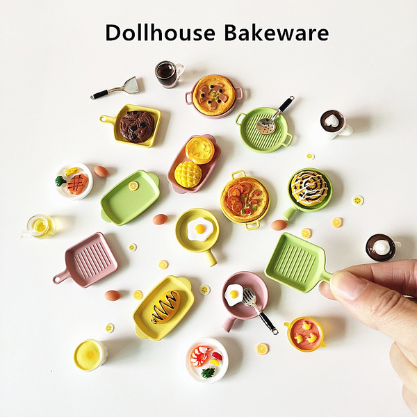 Mini Bakeware Steak Baking Trays/Frying Pans/Drinking Fountains/Rice Cooker Doll House Kitchen ...