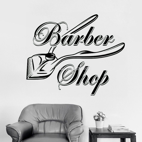 Barbershop Window Decal Hairdressing Wall Decal Hair Salon Logo Wall ...