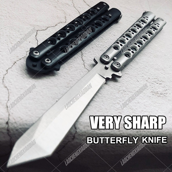Balisong Butterfly Knife,Outdoor Tactical Survival Fold Hunting Knives ...