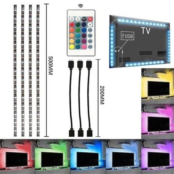 4 Types LED Strip Light Flexible 5050 RGB USB LED TV Background Strip ...