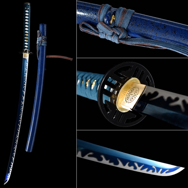 Sharp knife, katana, full Tang, hand-forged, sharp knife, high hardness ...