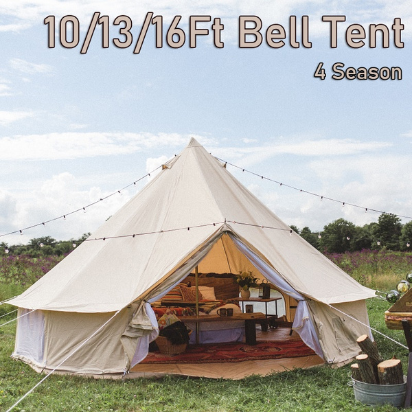 3M/4M/5M Bell Tent Cotton Canvas Waterproof Large Tents for Family ...