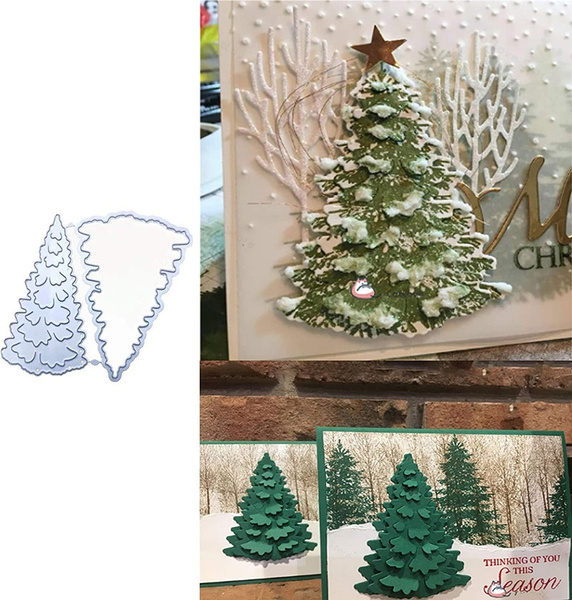 Christmas Tree Metal Die Cuts,Merry Christmas Tree Snow Cutting Dies ...