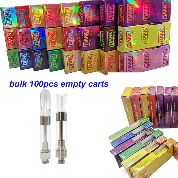 100X New Dank carts dank vape cartridge carts empty ceramic coil carts ...