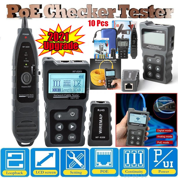 Upgrade Multi-functional LCD Network Cable Tester Wire Tracker PoE ...