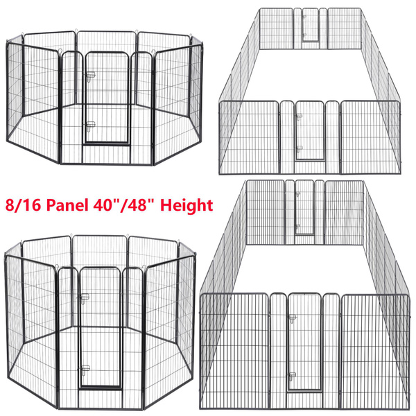 Yescom 8/16 Panel Metal Pet Playpen Foldable 40"/48" Tall Extra Large ...