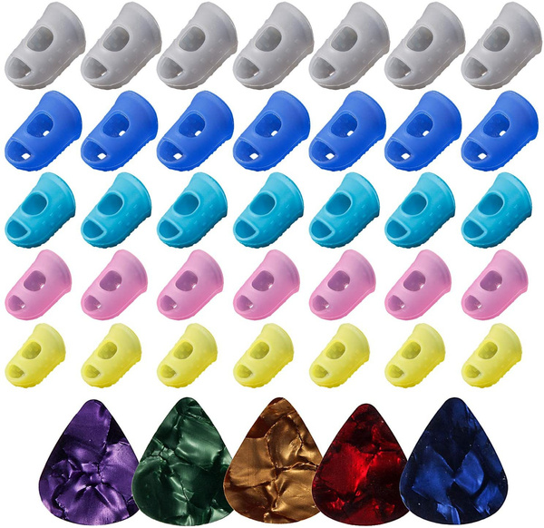 35PCS Guitar Silicone Finger Protector Fingertip Protection Covers Caps ...