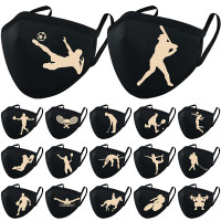 Sports Silhouette Print Unisex Adults Face Masks Fashion Football and ...