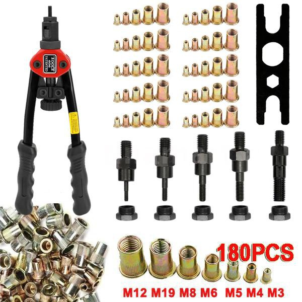 57Pcs 12in Labor-saving Hand Riveter BT-606 Double Insert Manual Rivet ...