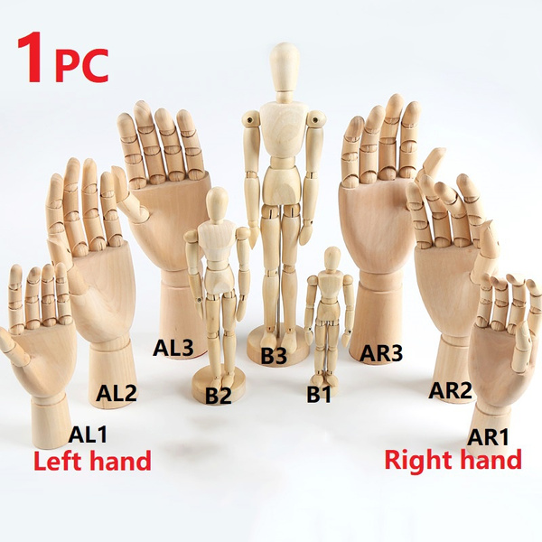 Europe DIY 3D Wooden Jointed Man Hand Sculptures Model Blockhead ...