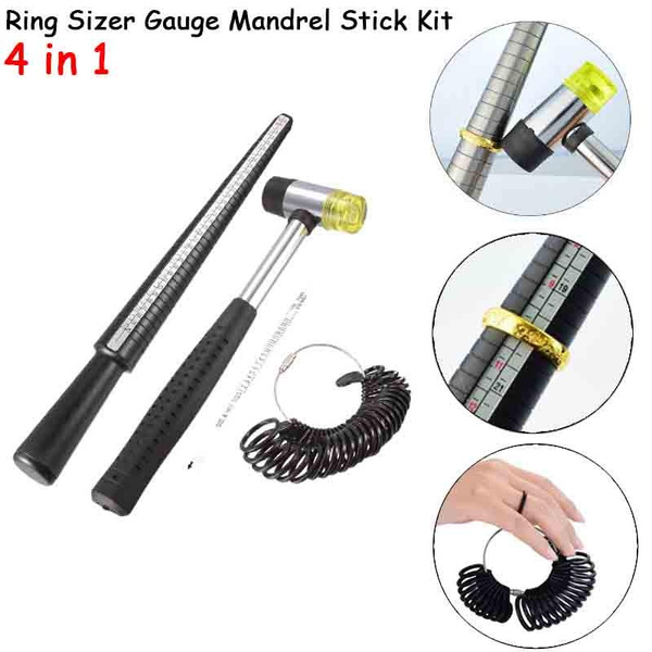 Ring Sizer Gauge Mandrel Stick Kit 4 Sizes Plastic 4 in 1 Multi ...
