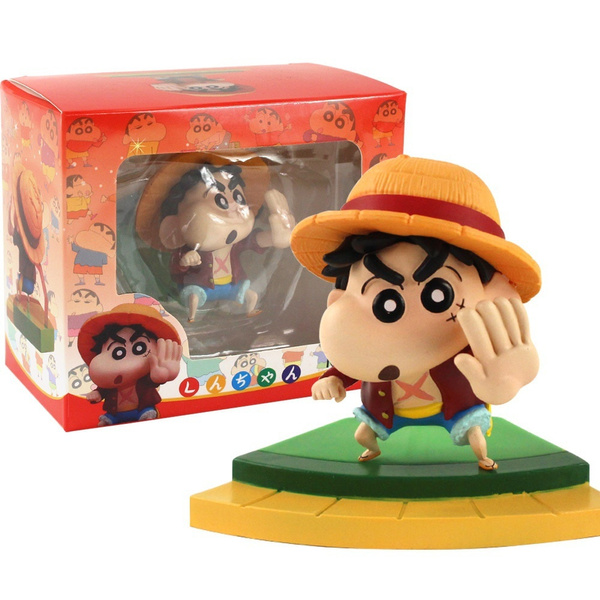 7.5cm Crayon Shin-chan Figures Shinnosuke Nohara Cosplay Monkey D Luffy ...