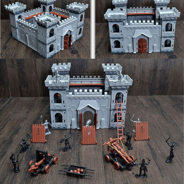 Assembling castle model ancient soldiers soldiers soldiers cavalry ...