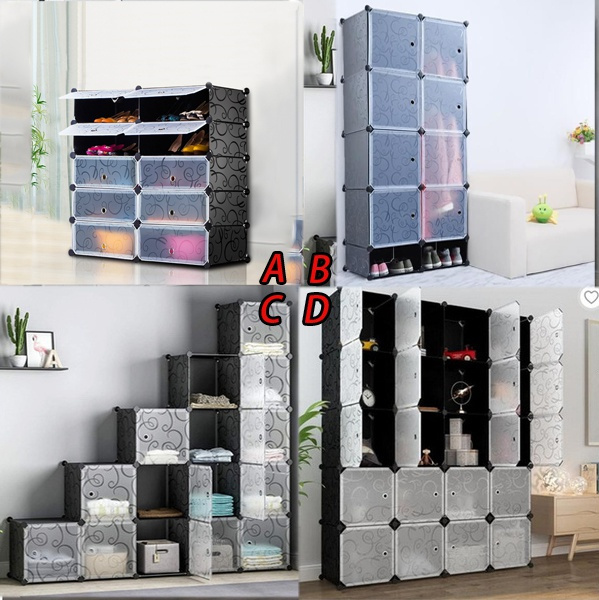 New Portable DIY Storage Cube Organizer Wardrobe Modular Closet Plastic ...