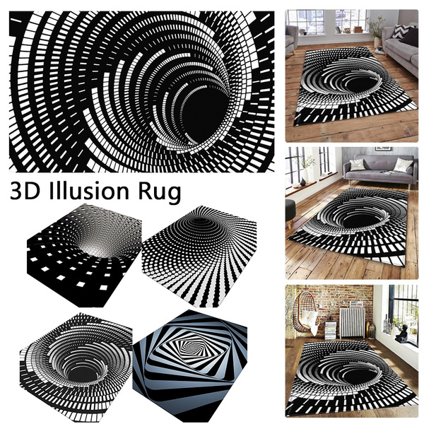 3D printed Vortex Illusion Anti-slip Living room Rug Carpet Floor Door ...