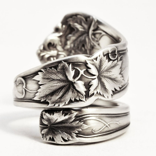 925 Sterling Silver Spoon Ring, Silver Tiger Lily Ring, Stargazer Lily ...