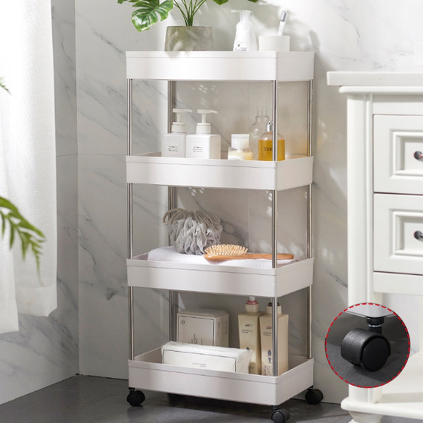 New White Trolley Multi-layer Removable Multifunction Kitchen Living ...
