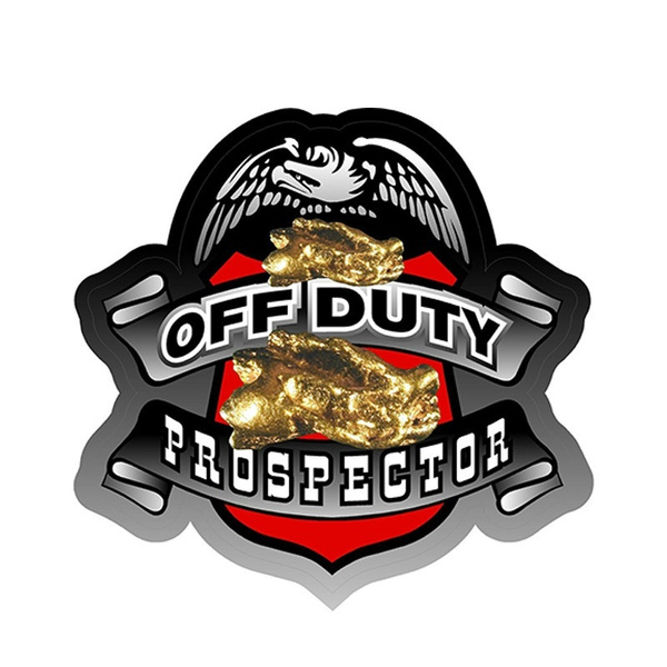 12cm x 11.6cm Off Duty Prospector Decal Car Sticker Gold Panning ...