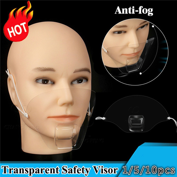 1/5/10pcs Anti Fog Transparent Mask Hotel Chef Plastic Smile Mask ...