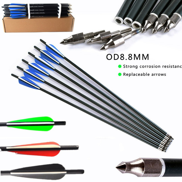 6PCC/12PCS 17/20/22 inch Carbon Crossbow Arrows Crossbow Bolts OD 8.8mm ...