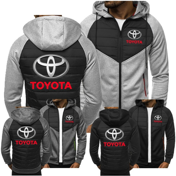Toyota Car Logo Print Casual Hoodies Men Zipper Slim Fit Spring Autumn ...
