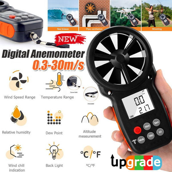 NEWEST Digital Anemometer Handheld Wind Speed Meter for Measuring Wind ...