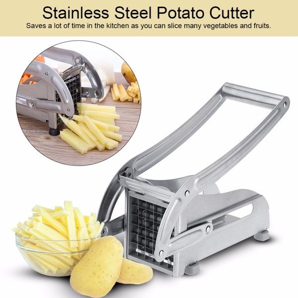 French Fry Cutter Stainless Steel 2 Blade Size Cutter Vegetable and ...