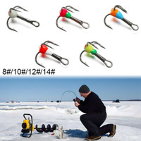 Ice Fishing Hooks 5pcs New Style Sinking Bait Winter Three-jaw Hook ...