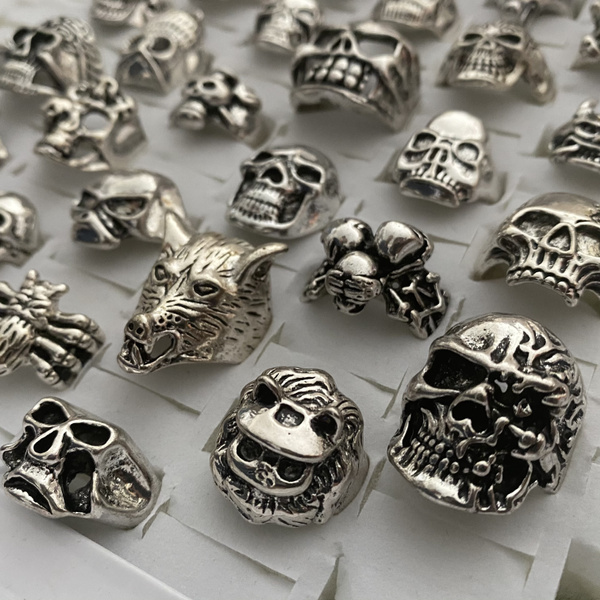 3/5 pc punk-style skeleton horror ring various skeleton ring | Wish