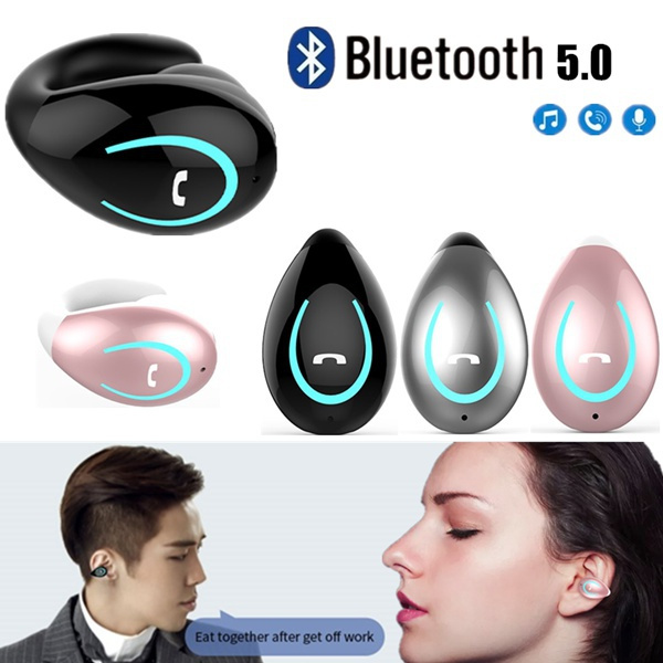 Mini Bone conduction Bluetooth Headset Invisible In-Ear Sports Earbuds ...