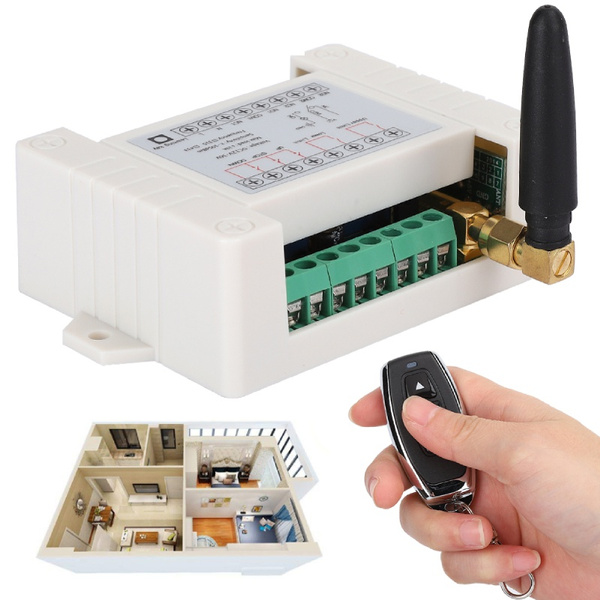 433Mhz 2 Channel Relay Wireless Remote Control Switch for Garage Door ...