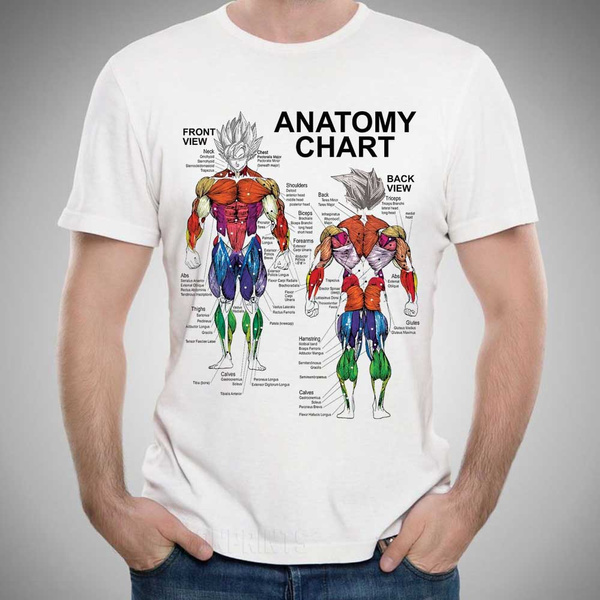 Saiyan Anatomy Chart - Muscle Diagram - Anime Workout Classic T-Shirt ...