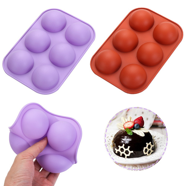 6 Cavity Jelly Pudding Muffin Candy Chocolate Half Ball Sphere Mold ...