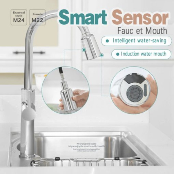 Smart Touchless Automatic Motion Sensor Kitchen Faucet Adapter Chrome ...