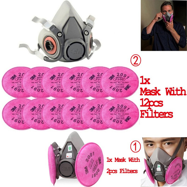 Half Face Dust Mask Mounted Respirator Spray Facepiece+ 2PCS/12PCS ...