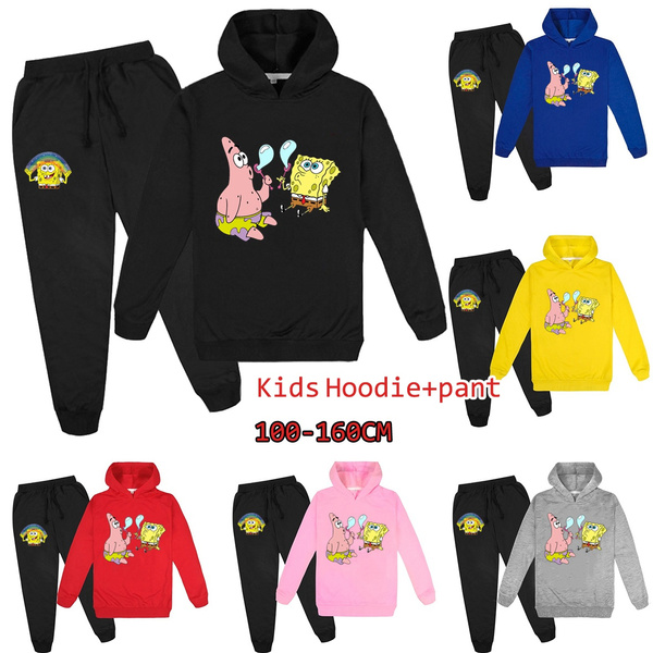 New Fashion SpongeBob SquarePants Printed Kids Clothes Sets Boys Girls ...