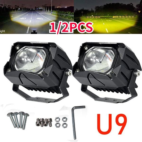 1/2 Pack Motorcycle Headlight LED Projector Lens Spotlight Motor ...