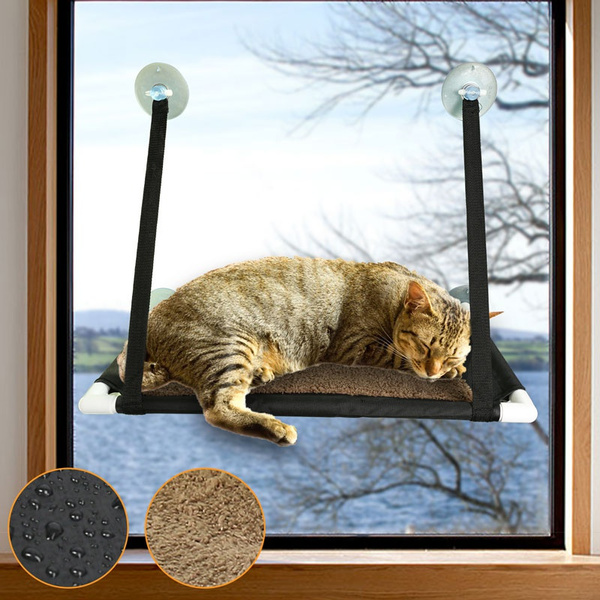 Coral Fleece Cat Window Perch for Large Cats, 60x31cm Cat hammocks for ...