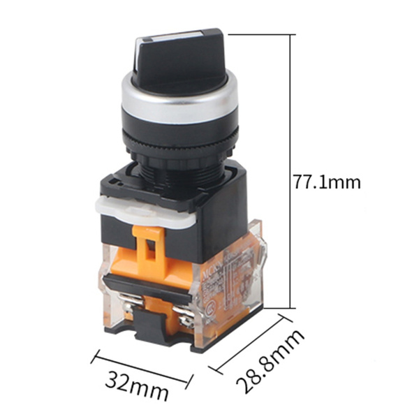 22mm Self-lock Selector Switch 1NO1NC 2/3 Positions Rotary Switches ...