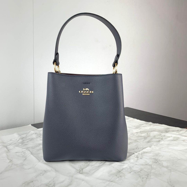 COACH 1011 SMALL TOWN BUCKET LEATHER BAG IN MIDNIGHT OXBLOOD | Wish