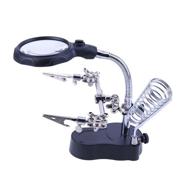 3.5X 12X Desktop Magnifier Welding Magnifying Glass with LED Light ...