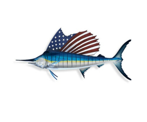 USA Marlin Sticker Sailfish Sail Fish American Flag Car Vehicle Window ...