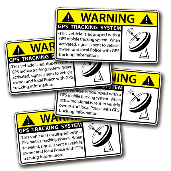 4PCs MINI GPS Sticker Anti Theft Vehicle Security Warning Alarm Safety ...