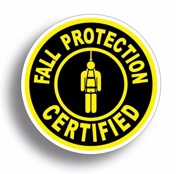 3" Fall Protection Certified Yellow Safety Sticker Hard Hat Helmet ...