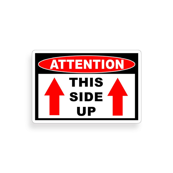 This Side Up Attention Warning Sticker Off Road Mud Bog ATV Race Truck ...