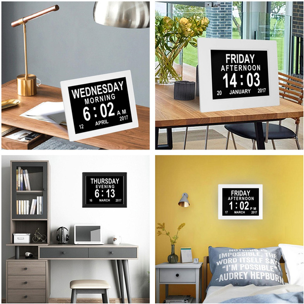 Digital Calendar Clock Frame for The Elderly and Patients 8 Alarm ...