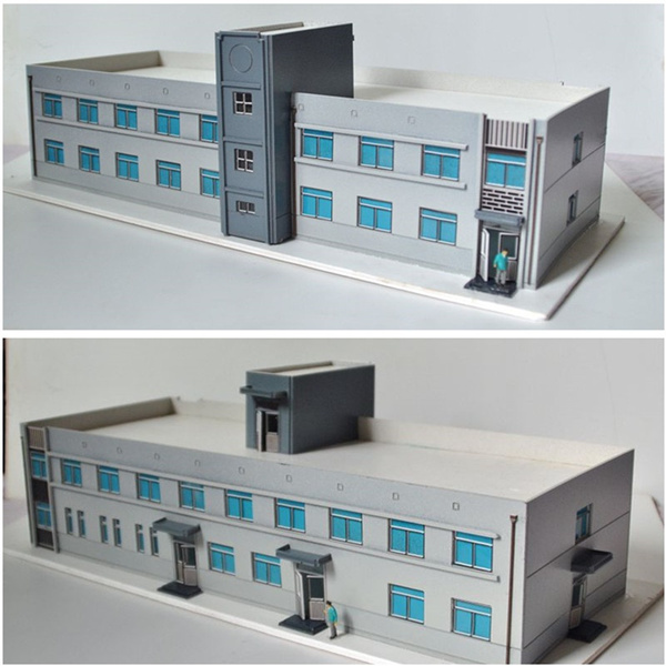 1:87 HO Scale Sand Table Decoration DIY Assembly Two-story Office ...